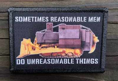 Killdozer Reasonable Men Morale Patch Hook & Loop Funny Army Custom ...
