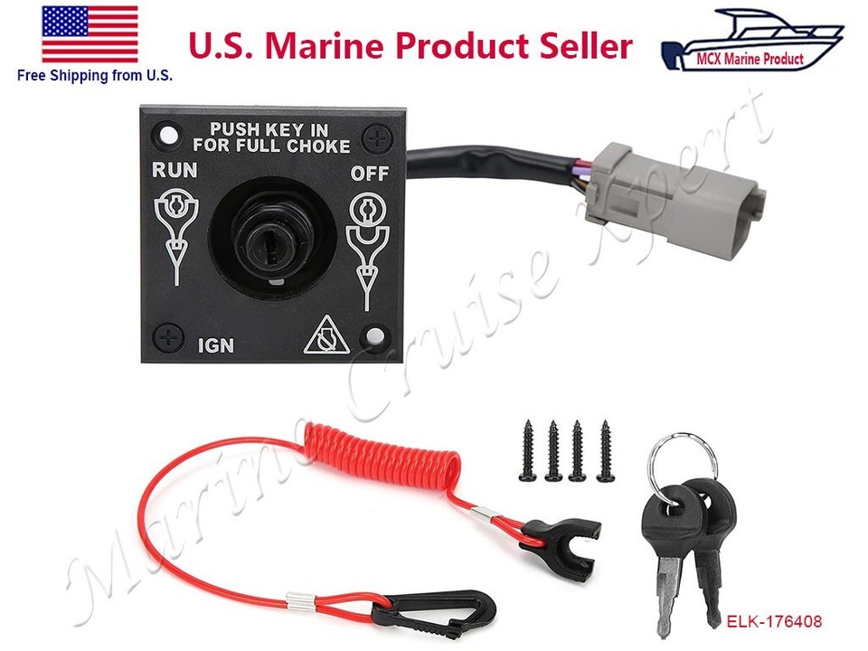 Evinrude Johnson OMC BRP Ignition Safety Cut Off Key Switch 176408 ...