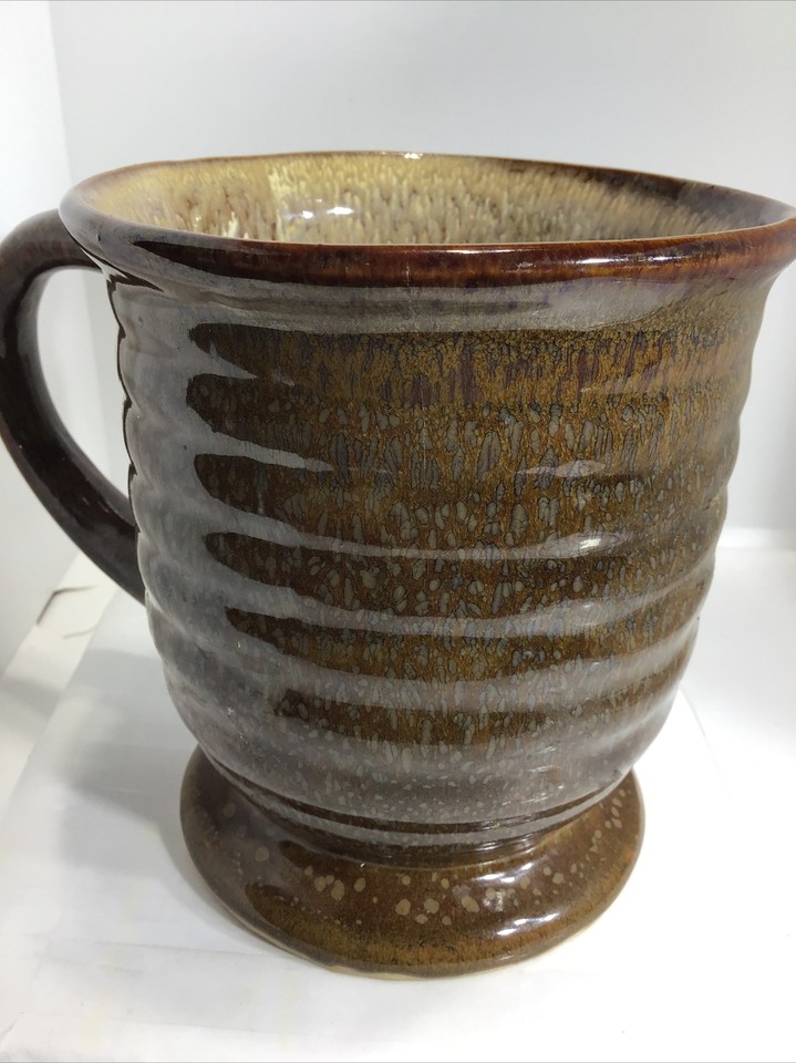 PEACE SIGN SYMBOL COFFEE MUG. BROWN DRIP PEACE MUG. HANDMADE POTTERY ...