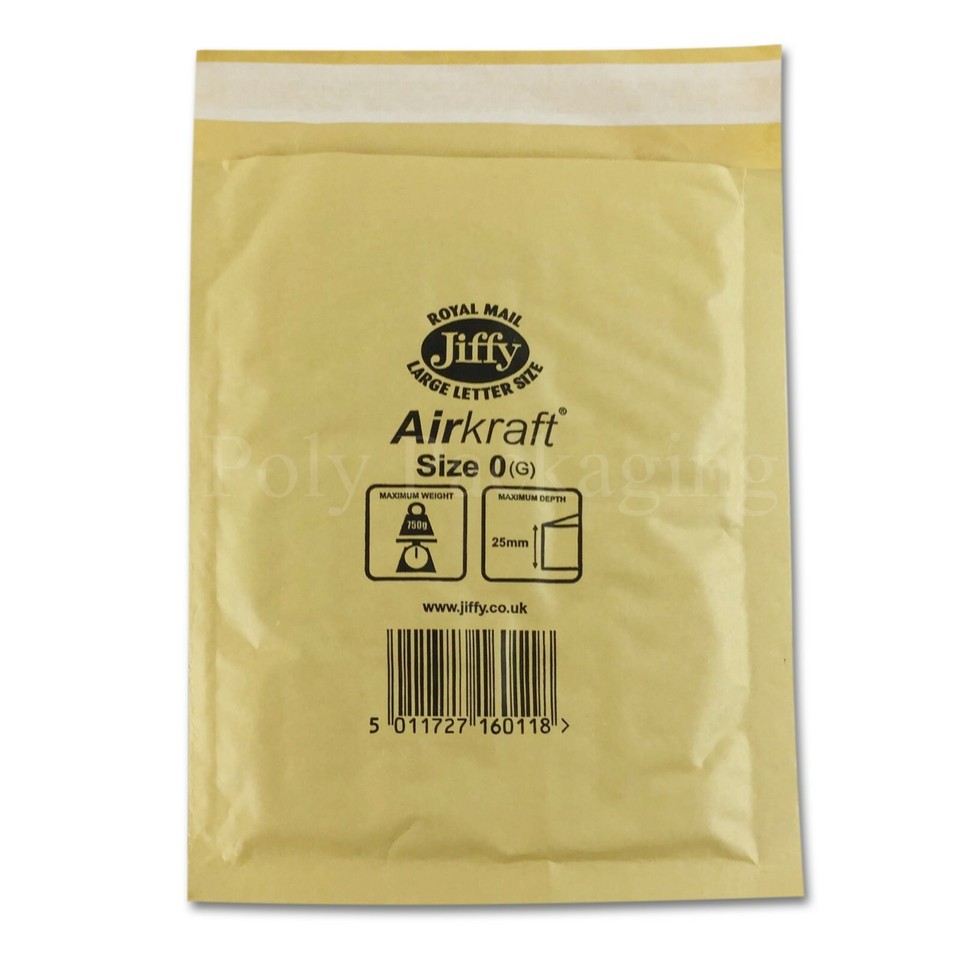 JIFFY GOLD ENVELOPES Bubble Padded Mailing Bags Large letter Any Size ...