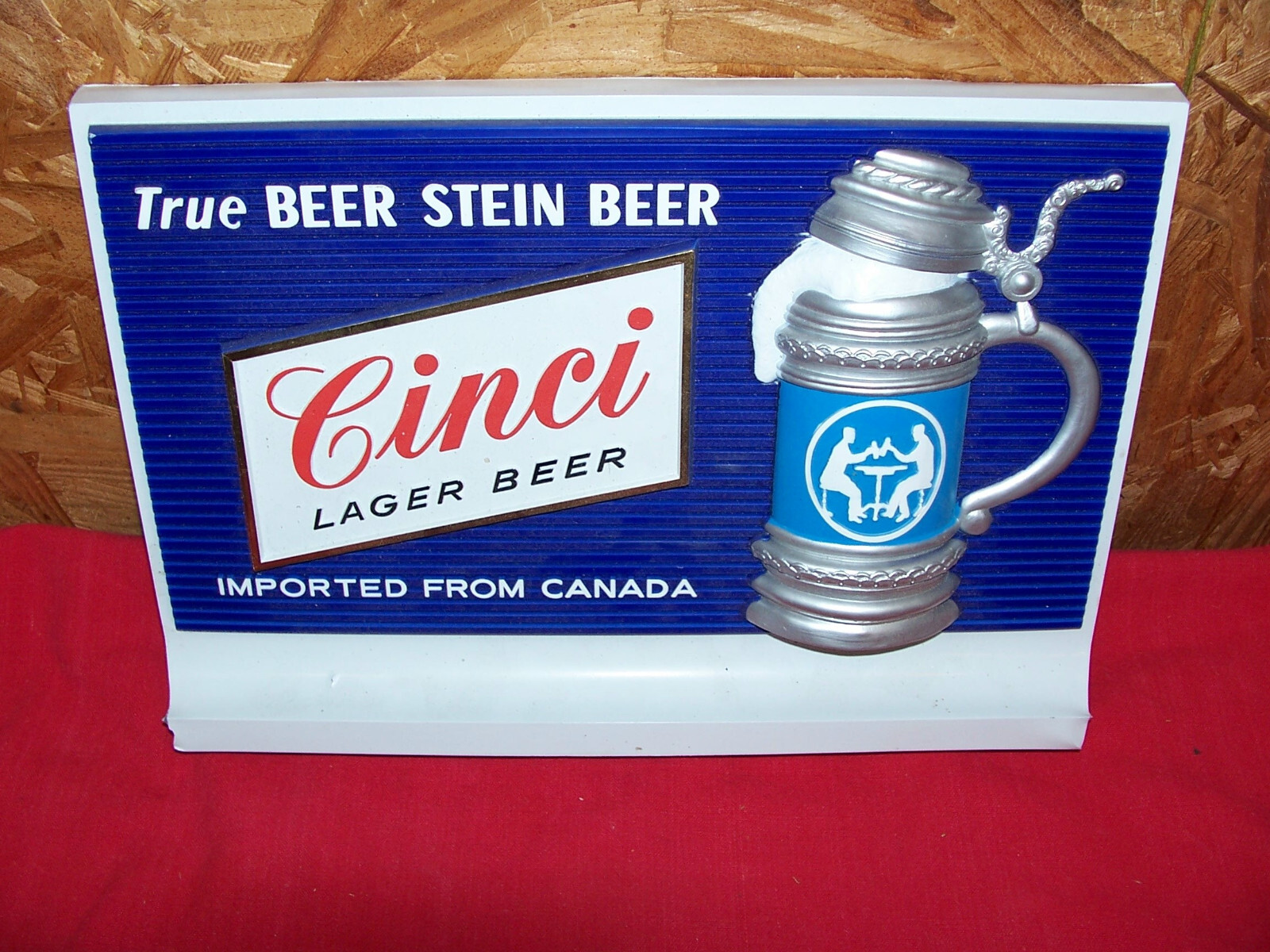 Vintage Cinci Lager Beer Sign Imported Canadian Canada Stein Home Bar ...