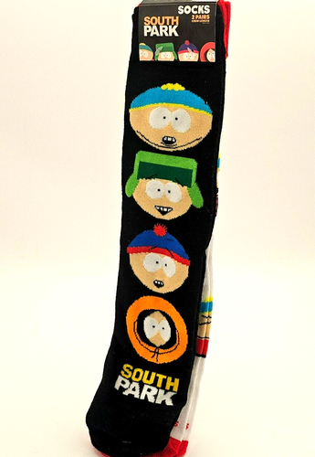 2 PAIRS OF CREW LENGTH SOUTH PARK SOCKS MEDIUM SIZE MENS 6-10, WOMENS 5 ...
