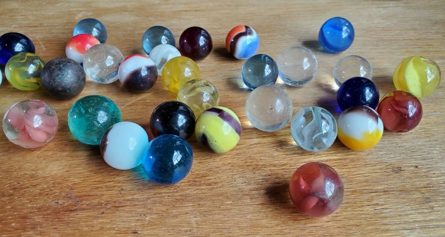 10 PLAYED 3/4-1" RANDOM SELECTION Shooter Marbles Boulders Vintage ...