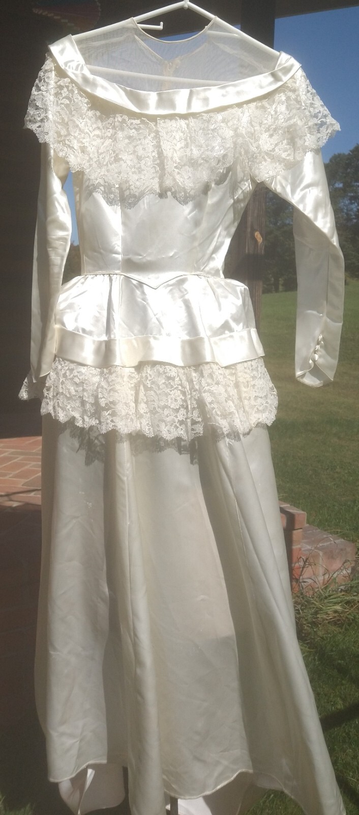 Victorian BRIDAL GOWN +TRAIN 1930 HandMade Small Wedd… - Gem