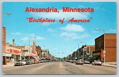 Postcard Minnesota Alexandria Main Street 35A | eBay