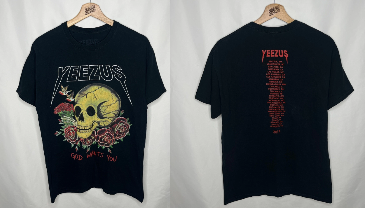 Kanye West Wes Lang Yeezy Season YZY Ye Skull n Roses Yeezus Tour Merch ...