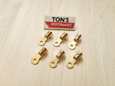 6 Brass Spark Plug Wire Ends Clips Crimp Ring terminals Maytag Briggs ...