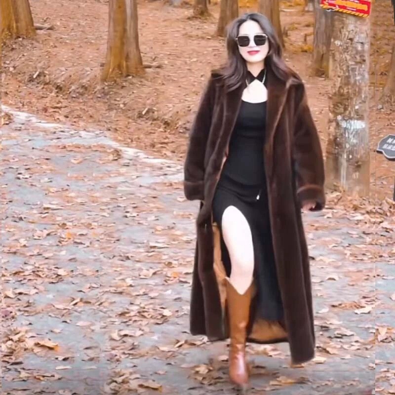 New Luxury Super Long Mink Fur Coat Young Womens Fur Mink Fur Coat ...