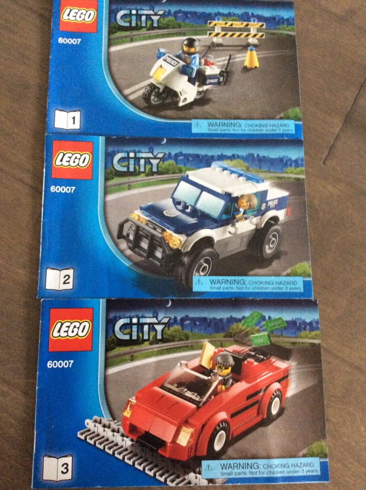 LEGO 60007 CITY High Speed Chase Police Red Sports Car 100% Complete ...
