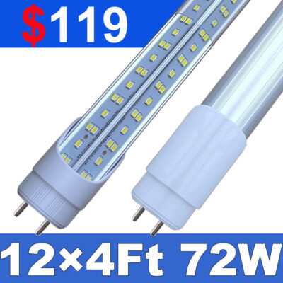 12-100PCS T8 4FT G13 Bi Pin Led Tube Light Bulbs 72W 4 Foot Led Shop ...