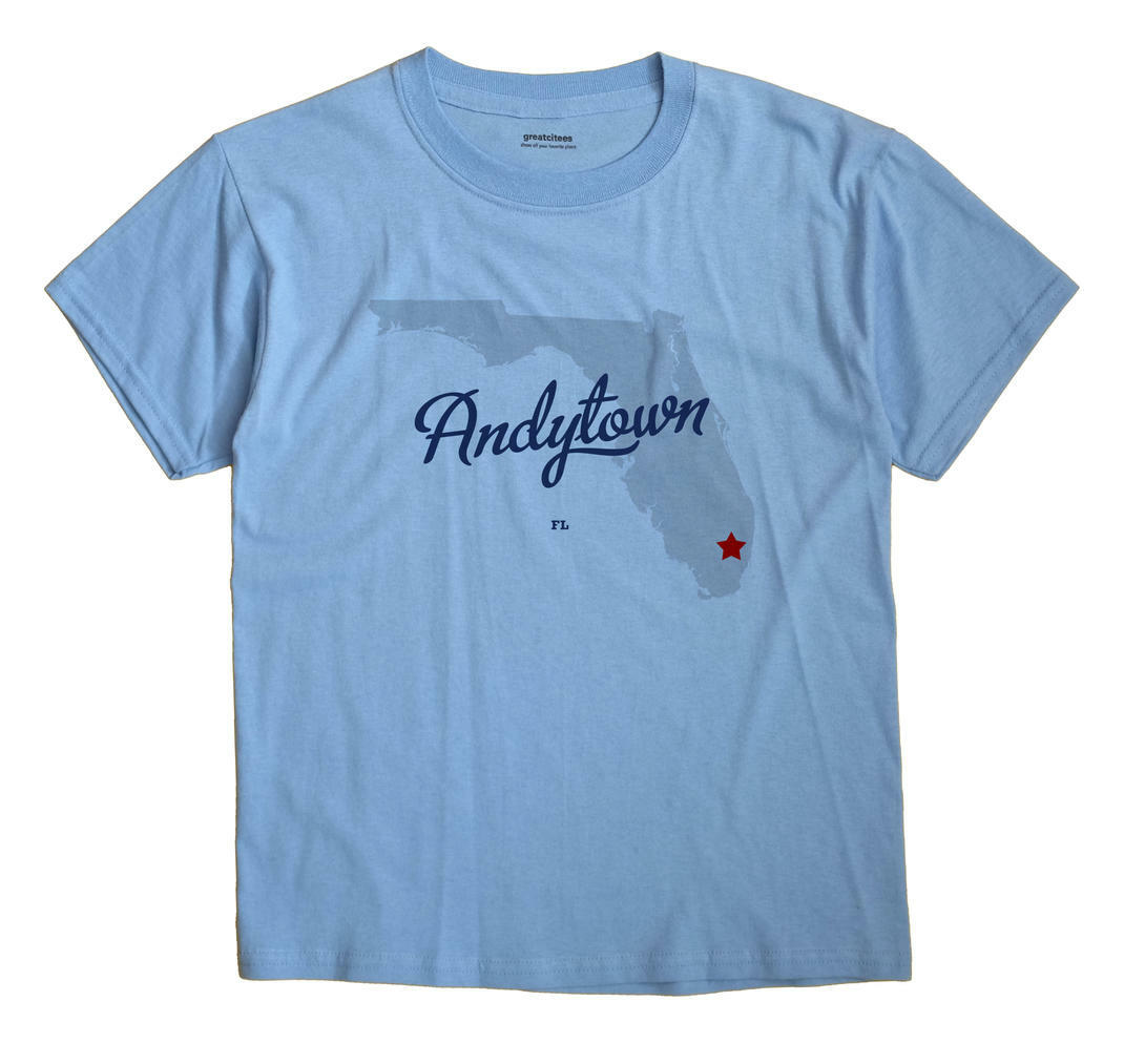 Andytown Florida FL Fla T-Shirt MAP | eBay