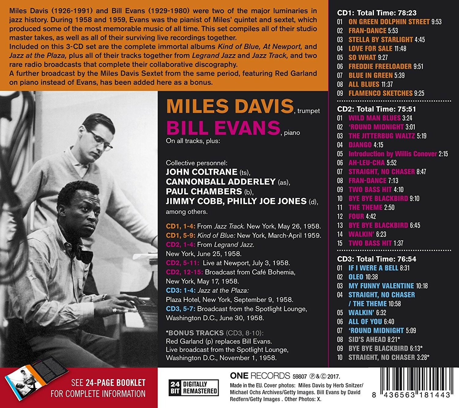 Complete Studio & Live Masters by Miles Davis/Bill Evans (CD, 2017) for ...
