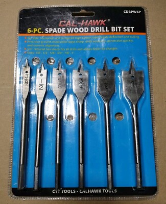 6-pc. Spade Paddle Wood Drill Bit Set 3/8"~1" | eBay