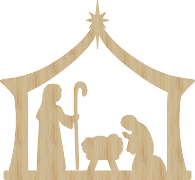 Nativity Scene Cut Out Wood Shape Craft Supply Unfinished Wood Nativity ...