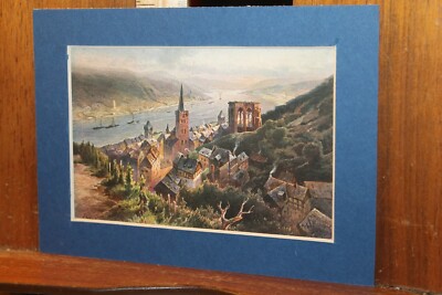 Antique German Postcard Castles Town Ships Matted to 5x7 | eBay