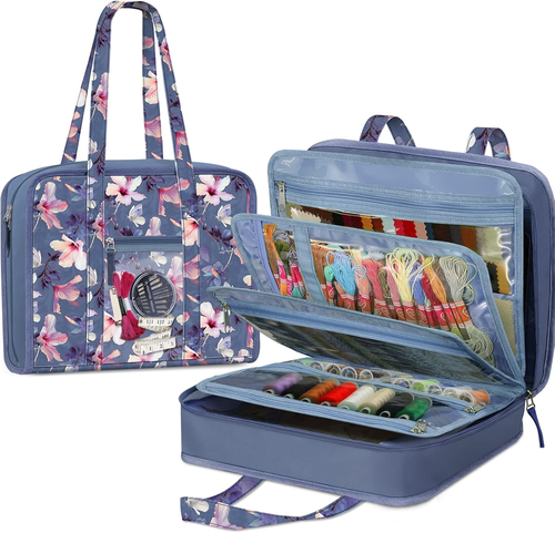 FINPAC Sewing and Craft Supplies Storage Tote, Large Capacity Travel ...