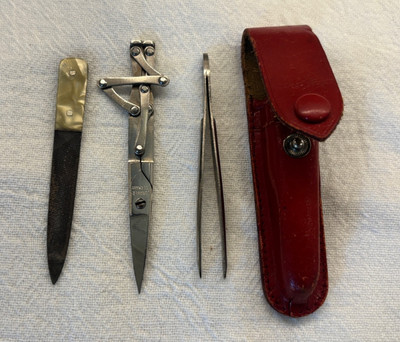 Vintage Germany Lerche Solingen Scissors Letter Opener Leather Sheath ...