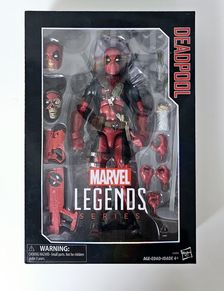 Large 12" Hasbro Marvel Legends Series 12 Inch Deadpool Open, 100% ...