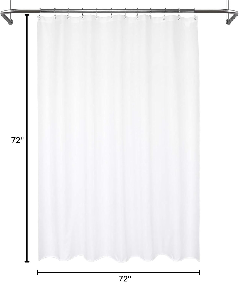 Waterproof Fabric Shower Curtain Liner, Suction Cups Included, Machine ...