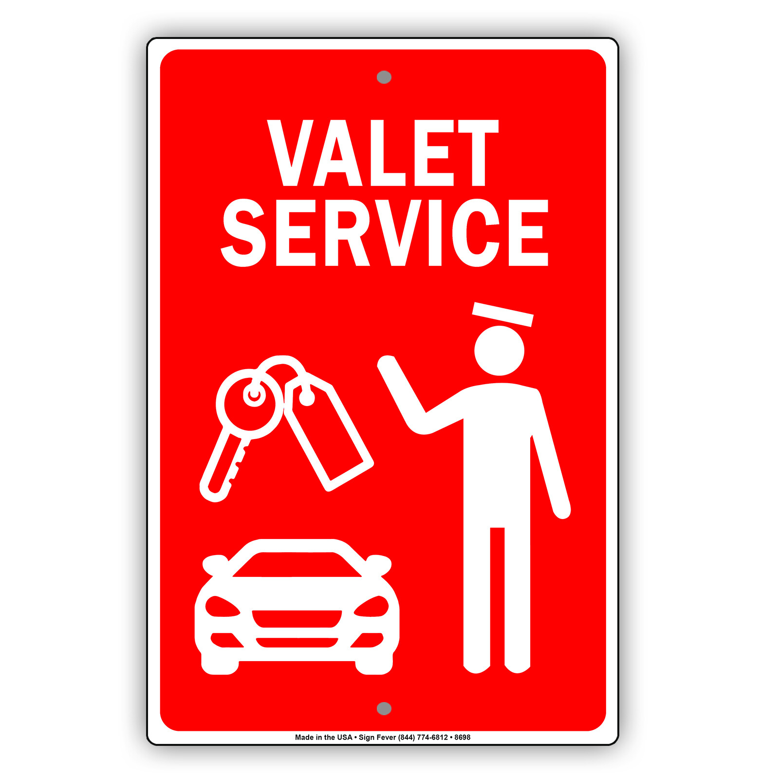 Valet Service Wall Art Decor Novelty Notice Aluminum Metal Parking Sign ...