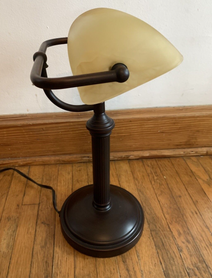 Bankers Lamp Pull Chain Hampton Bay Oil Rubbed Bronze Cream Alabaster ...