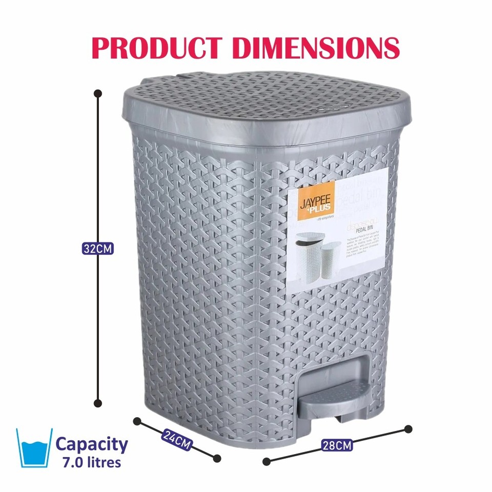 7L/8L/9L/10L Plastic Paper Bins Waste Storage Dustbin Rubbish Home ...