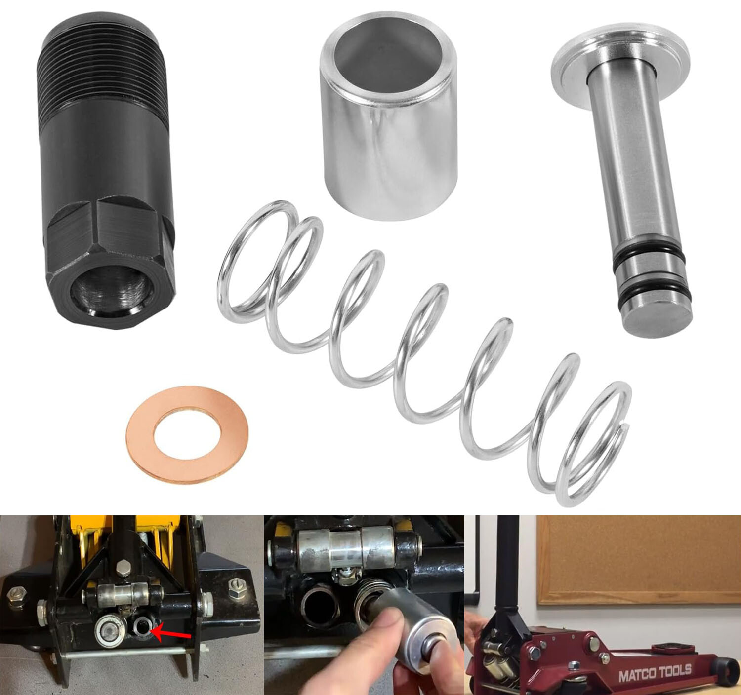 5Pcs Pump Piston Rebuild Kit Fit Harbor Freight, Costco 3 & 3 1/4 ton ...