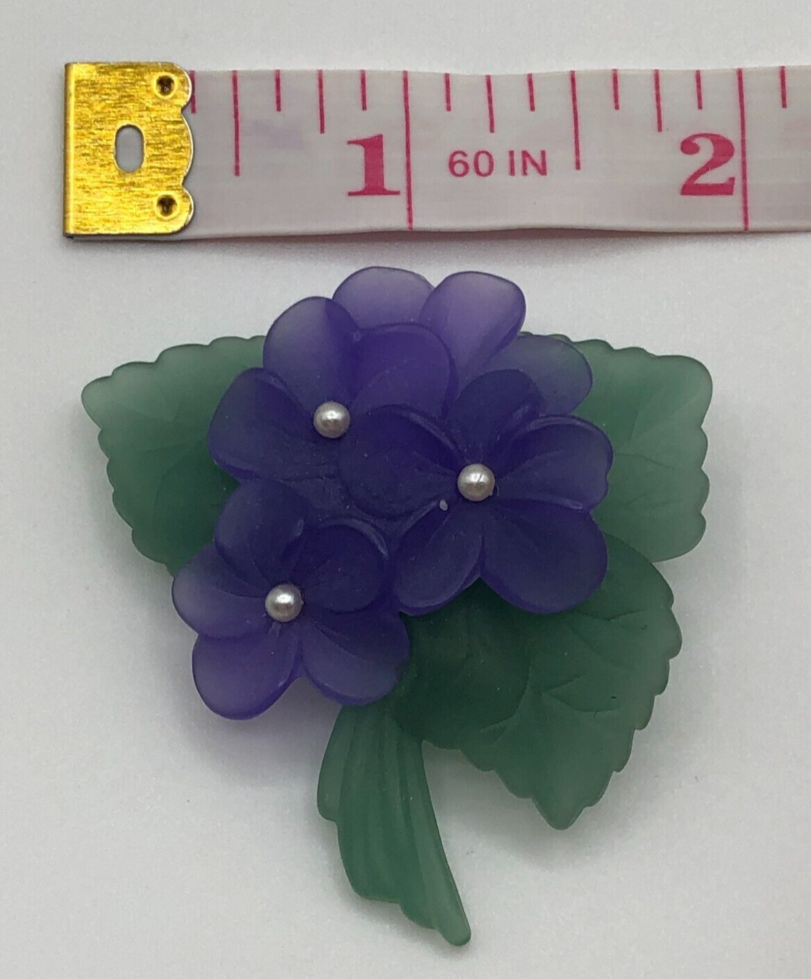 Vintage Avon Plastic Lilac Faux Pearl & Green Flower … - Gem