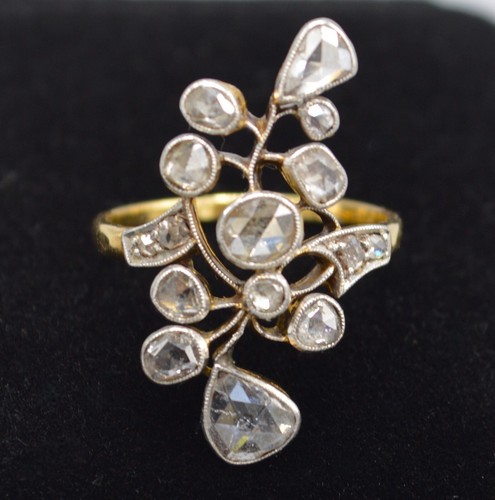Victorian 1870's Rose Cut Diamonds 14k Platinum Ring Appraisal $5800 | eBay