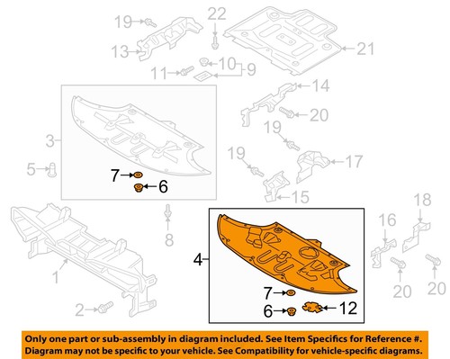 KIA OEM 18-23 Stinger Radiator Support Splash Shields-Lower Deflector ...