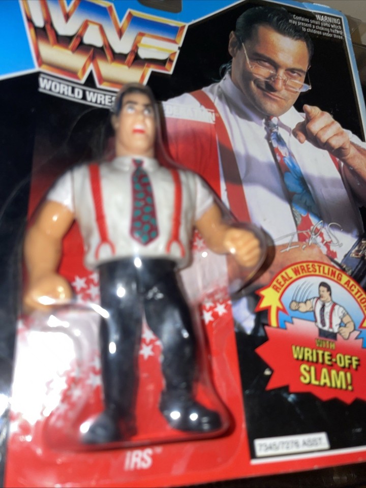 IRS Irwin R Schyster Hasbro Series 5 WWF WWE Wrestling Figure 1993 w ...