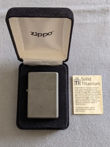 VINTAGE 2001 SOLID TITANIUM CASE ZIPPO LIGHTER IN BOX RARE | eBay
