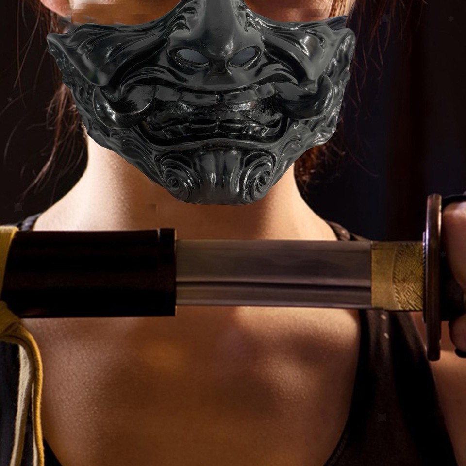 Samurai Mask Gift Costume Accessories Cosplay for Game Dress up Theme ...