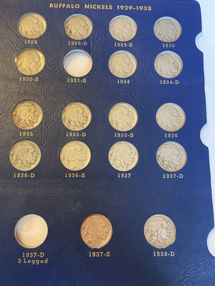 Whitman Buffalo Nickel Coin Book Incomplete With 32 Nickels Hard to ...