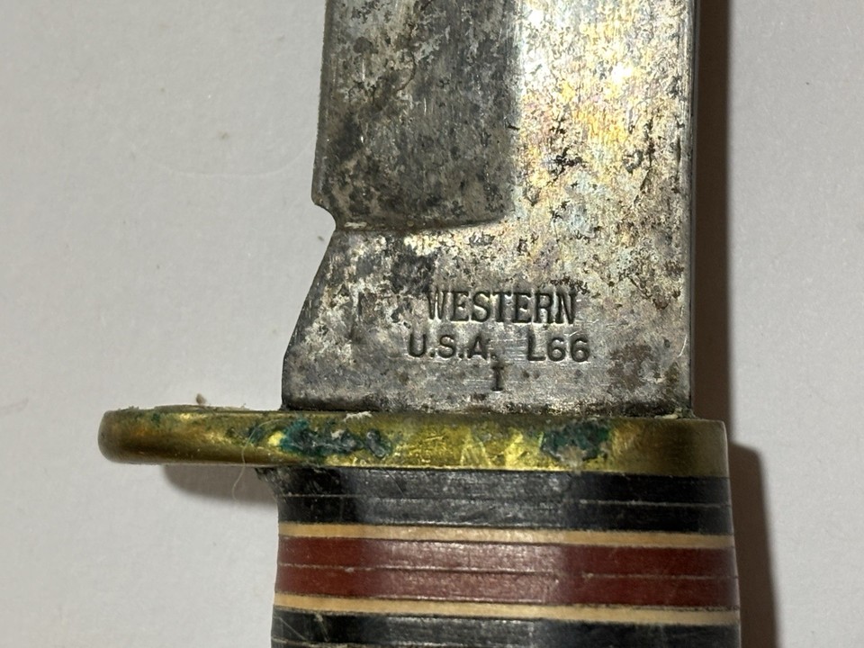 Vintage Western USA L66 Fixed Blade Hunting Knife With Sheath | eBay