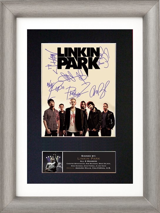 Linkin Park + Autograph With Picture Frame Chester Bennington Mike ...