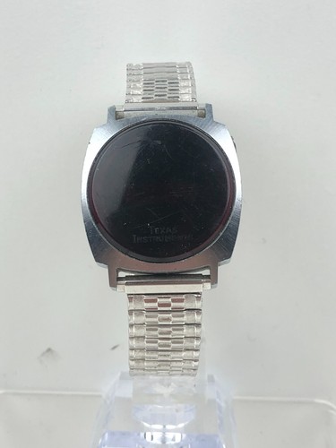 Vintage Texas Instruments Model 401 Silver LED Watch With Flex Bracelet ...