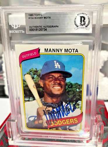 MANNY MOTA Autographed 1980 Topps Baseball Card#104 LA DODGERS BAS COA ...