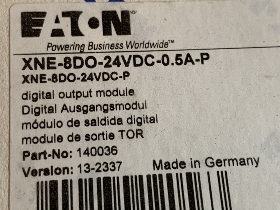 NEW EATON XNE-8DO-24VDC-0.5A-P DIGITAL OUTPUT MODULE (GERMANY) | eBay
