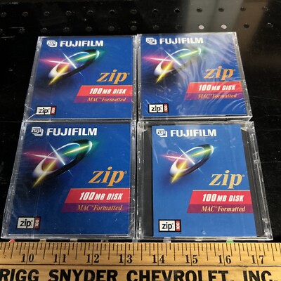 Lot Of 4 Zip 100mb FUJIFILM blank storage disc for MAC, NEW | eBay
