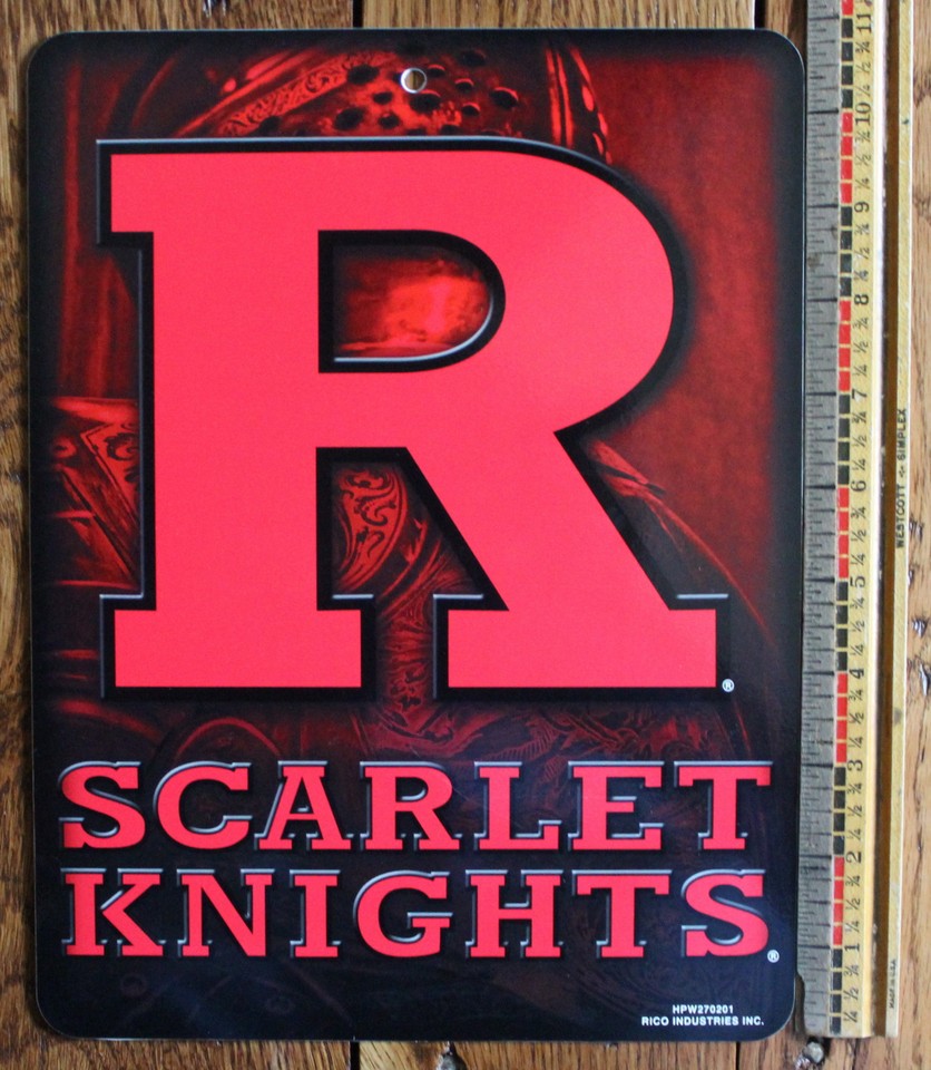 Licensed NCAA Plastic Sign Rutgers University Scarlet Knights Wall ...