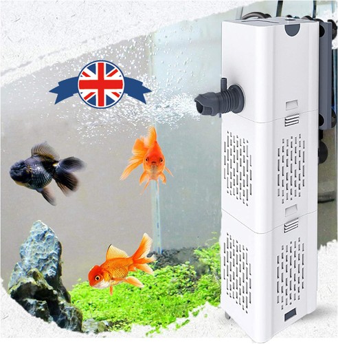 Silent Aquarium Filter Pump 4 in 1 Fish Tank Air Oxygen Internal ...