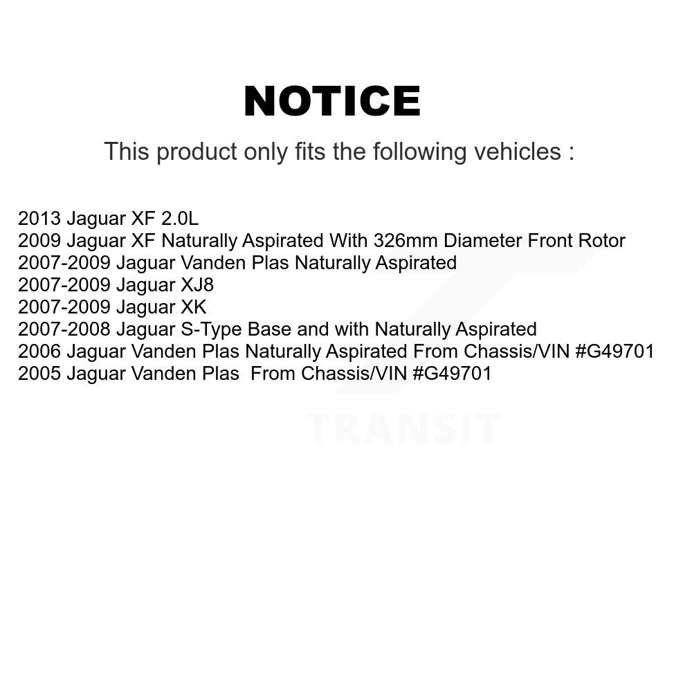 Front Semi-Metallic Rear Ceramic Pad Brake Rotor Kit For Jaguar XF XK ...