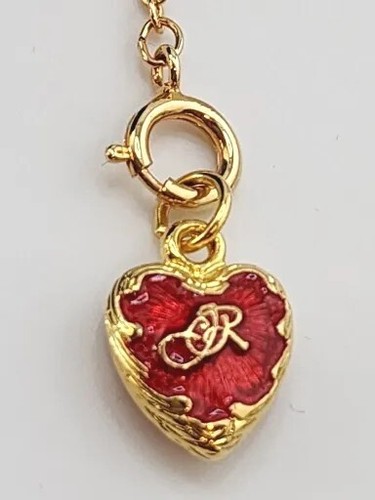 JOAN RIVERS INITIAL "JR" SIGNATURE RED ENAMELED HEART ️ CHARM w ...