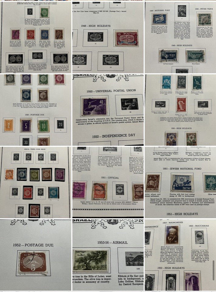 LOADED ISRAEL STAMP ALBUM MINT USED SETS, SHORT SETS OVPTS see video ...