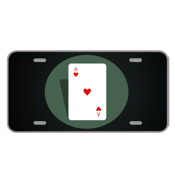 Custom License Plate With Poker Card Ace Of Hearts | eBay