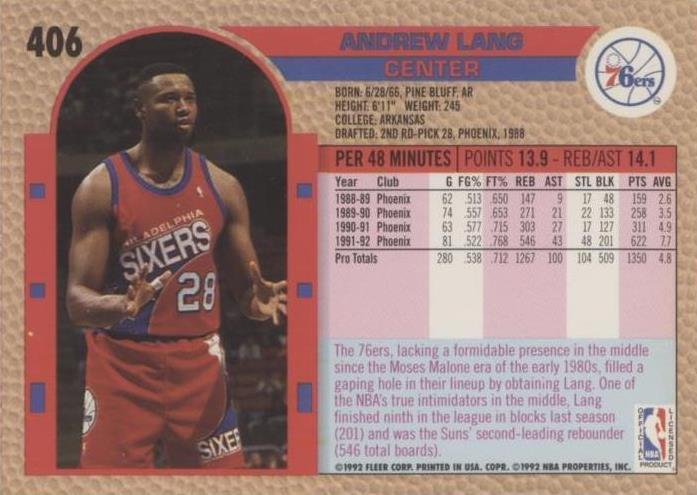 1992-93 Fleer - Andrew Lang #406 for sale | eBay