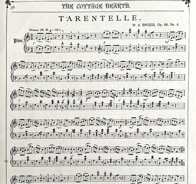 C1870s Terentelle Victorian Sheet Music Briggs Op 64 Cottage Hearth ...