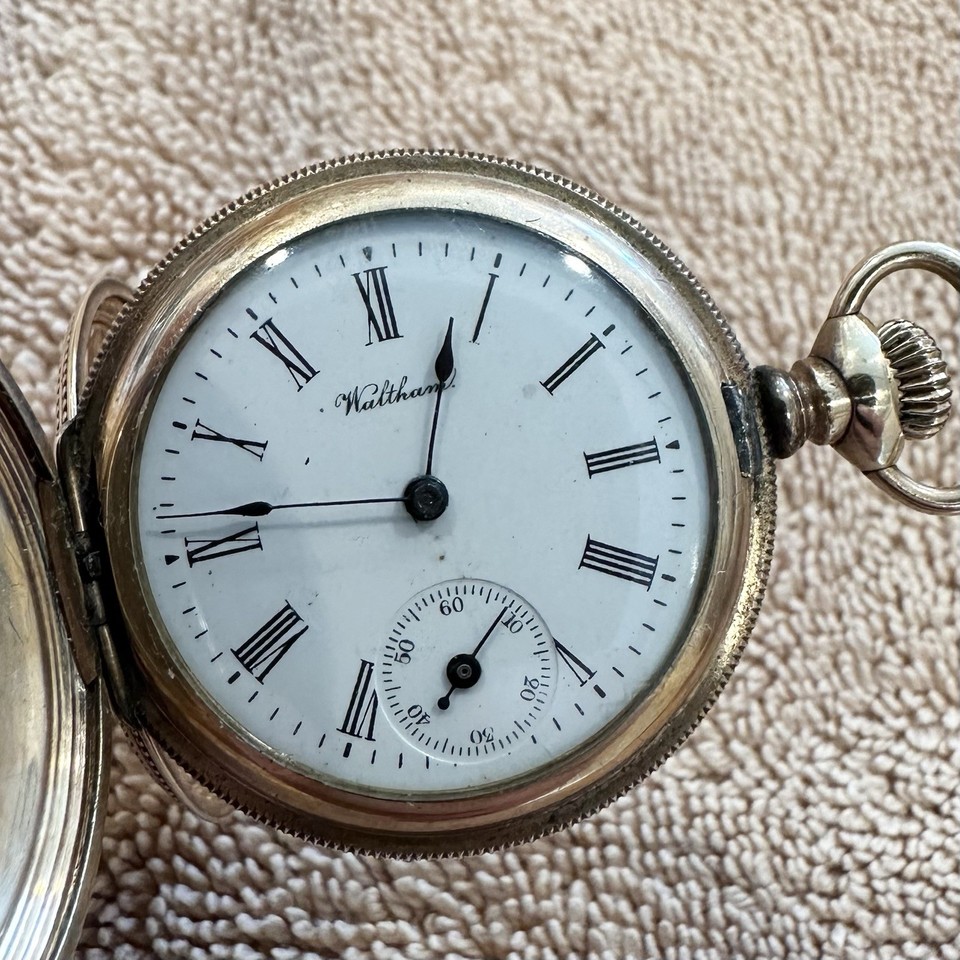 Vintage 1898 Waltham Full Hunter Case Gold Filled Pocket Watch RUNS 0S ...