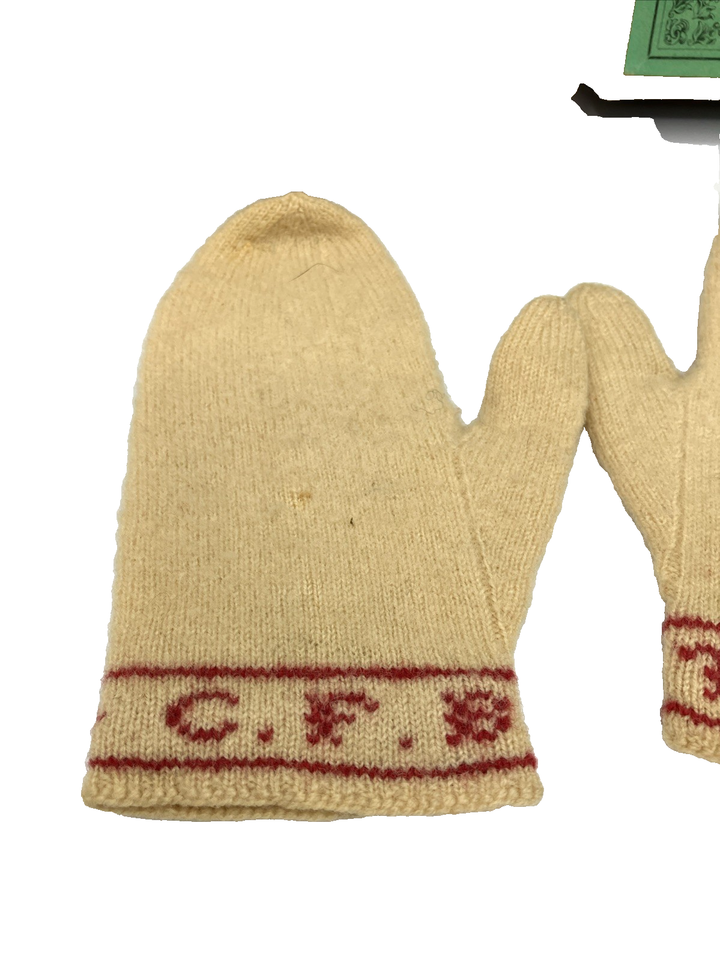 Preserved Early 1800s Wool Baby Mittens Monogram Similar To Show Towel ...